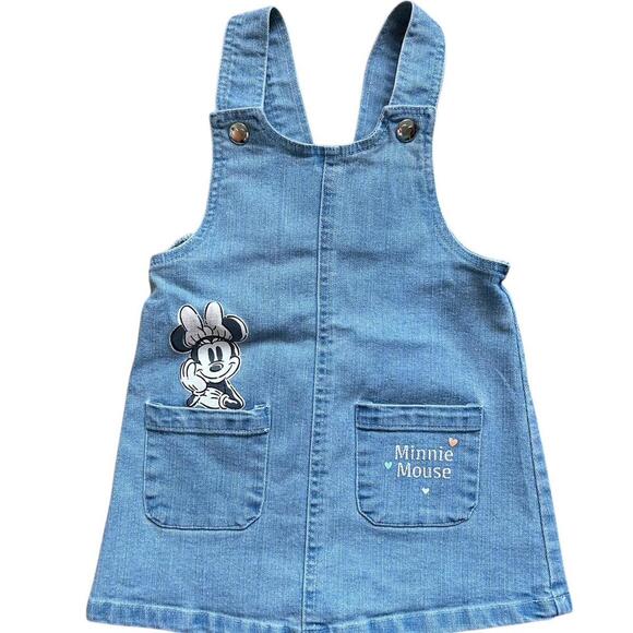 Bottoms | Disney Baby Minnie Mouse Skirt Overalls Denim Size 12m Girls ...